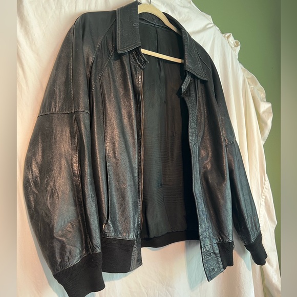 RR | Jackets & Coats | Vintage Rr Linea Black Leather Jacket Size Lt ...